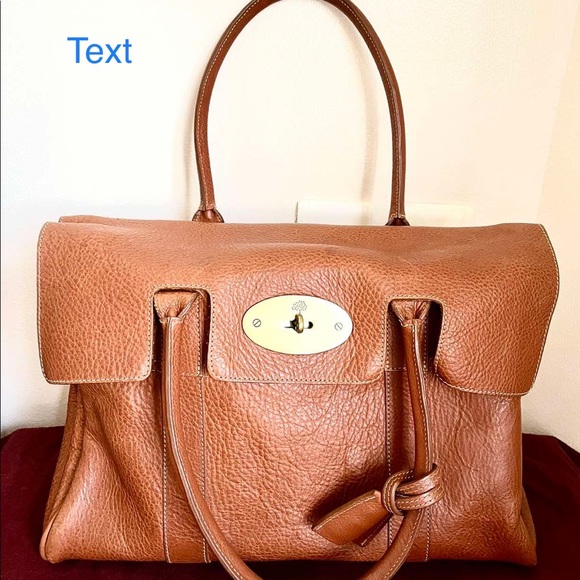 Mulberry | Bags | Mulberry Icon Leather Tan Bag Tote Style With ...